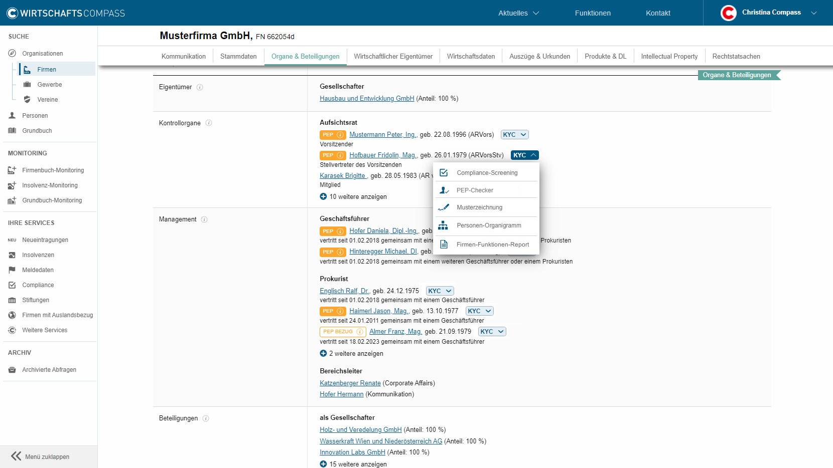PEP Abfrage für Ihre KYC und Due Dilligence Anforderungen